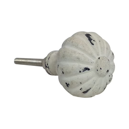 Vintage Cast Iron White Cupboard Knobs Chest Drawer Wardrobe - Etsy