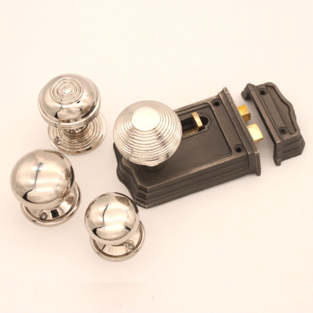 Victorian Style Gothic Small Cast Iron Rim Door Latch Lock With 4 ...