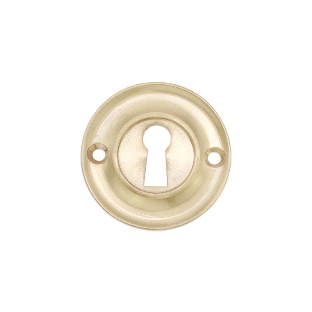 Satin Brass Slimline Standard Profile Keyhole Lock Cover Plate ...