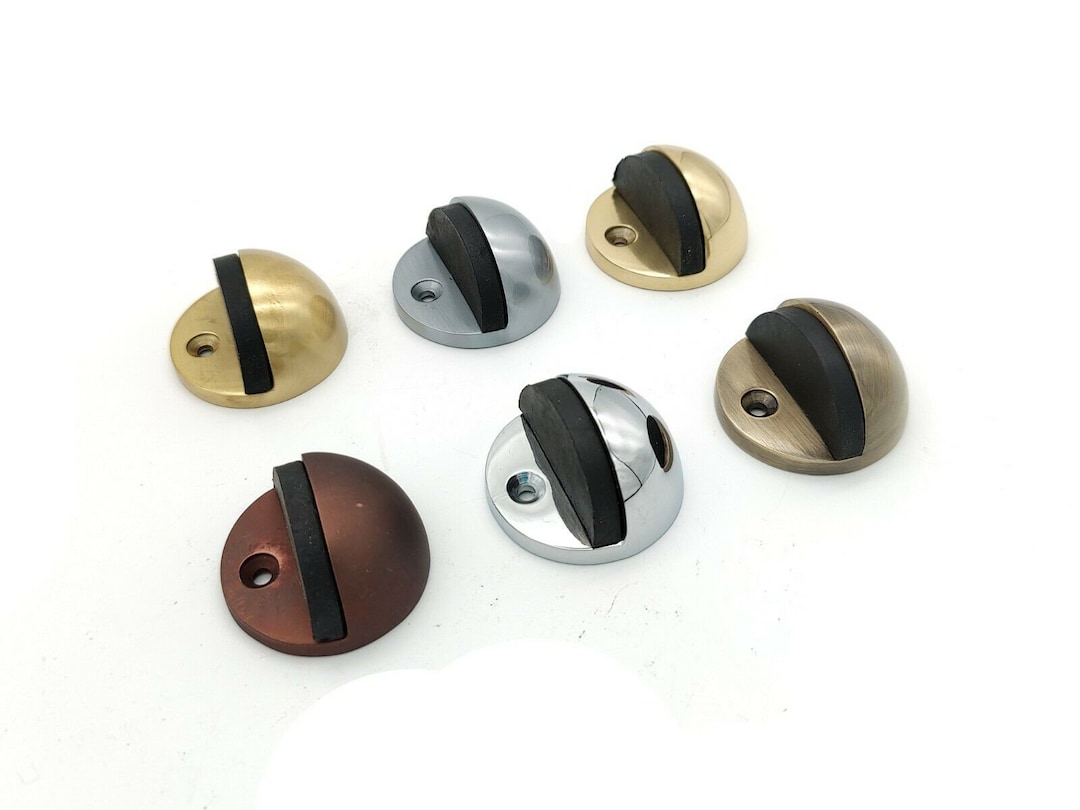 Floor Mounted Half-moon Doorstop Wall/furniture Protector Rubber Bumper ...