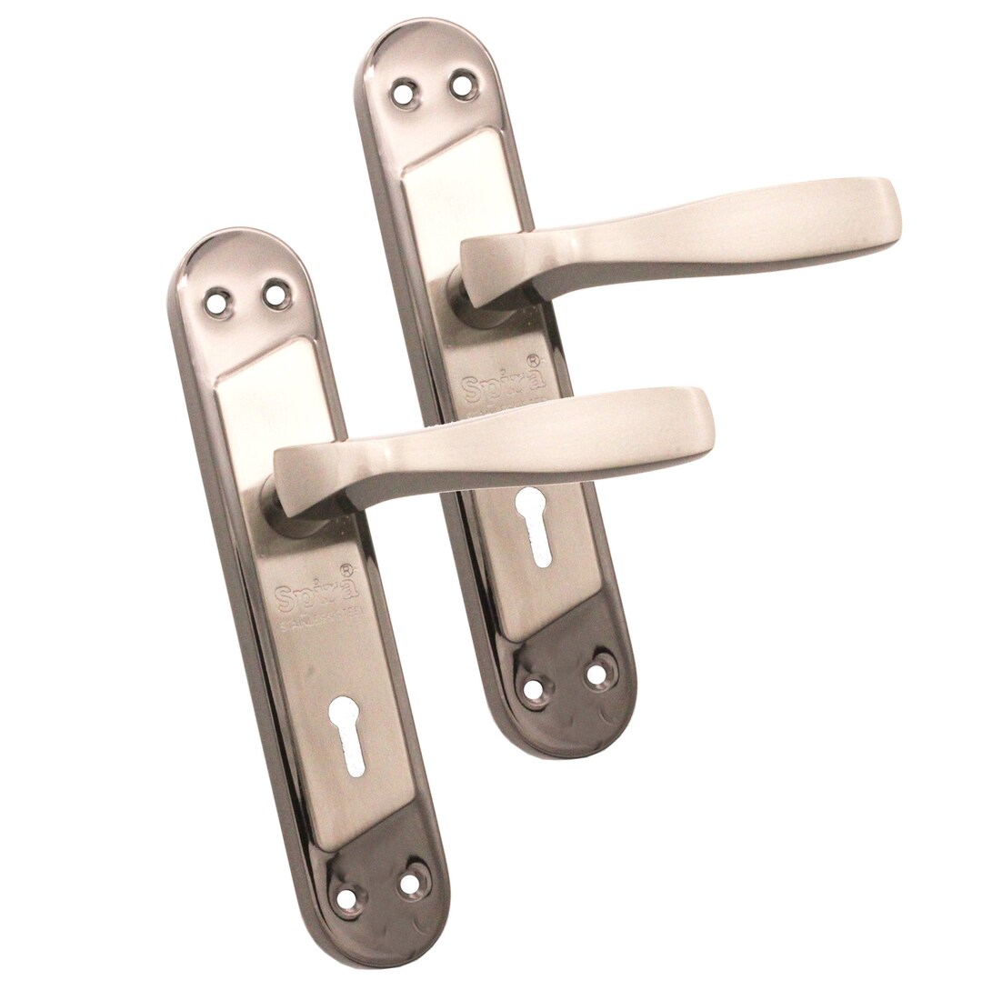 Victorian Internal Lever on Backplate Door Handles Black Silver - Etsy