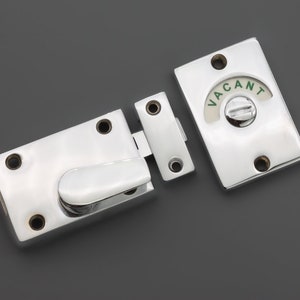 Polished Chrome Bathroom Indicator Bolt Vacant Engaged Sign WC Toilet ...