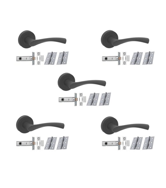 Pack of 5 Twisted Lever on Rose Interior Door Handles Pair - Etsy