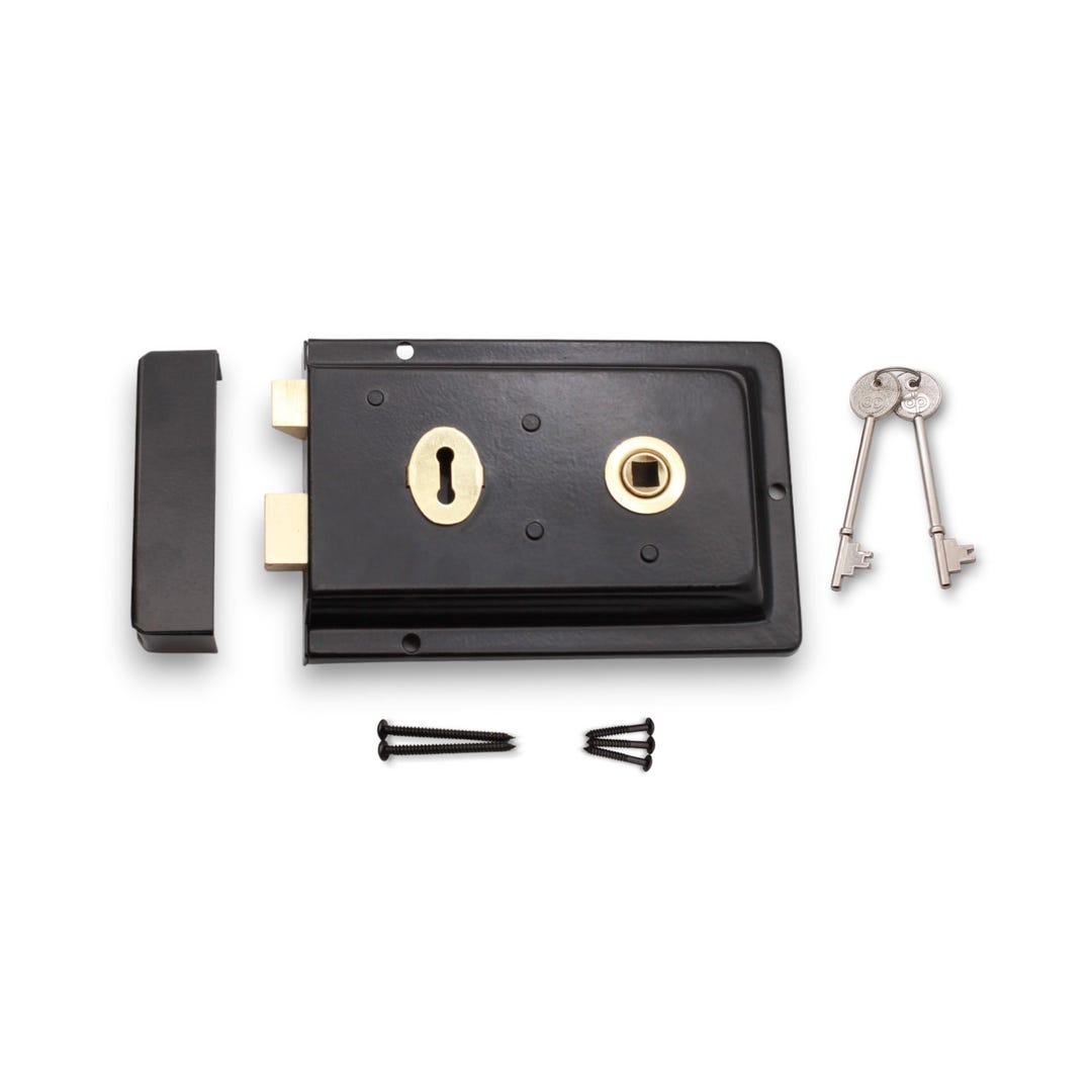 Victorian Fluted Iron Rim Lock Set Traditional Lock Latch Security for ...