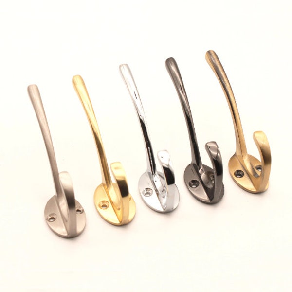 Brushed Brass Coat Hooks - Etsy UK