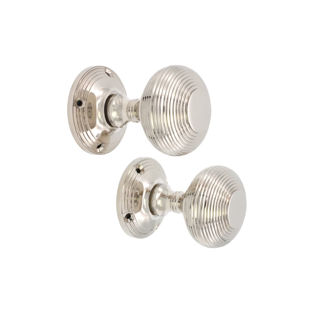 Victorian Reeded Beehive Unsprung Mortice Round Door Knobs Handles Set ...