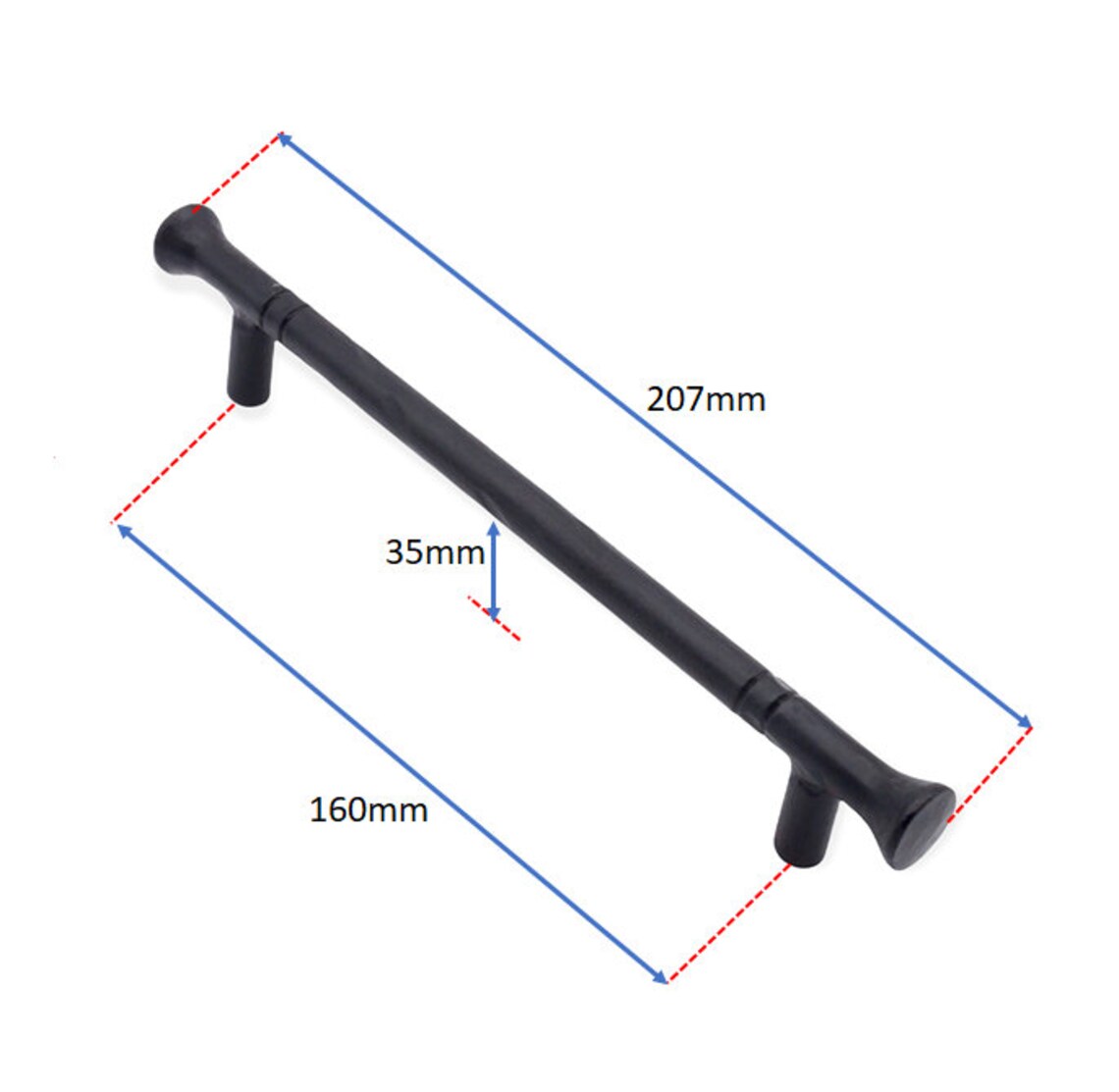 Hand Forged Wrought Iron Vintage Old Style Kitchen Round T Bar - Etsy UK