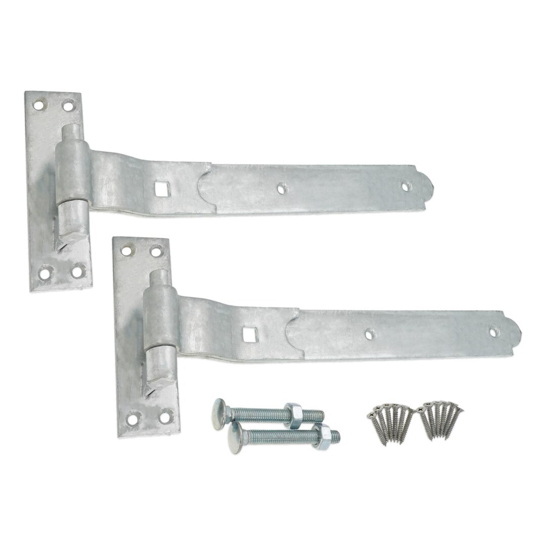 12" 300mm Galvanised Cranked Hook and Band Hinges Pair – Heavy Duty ...