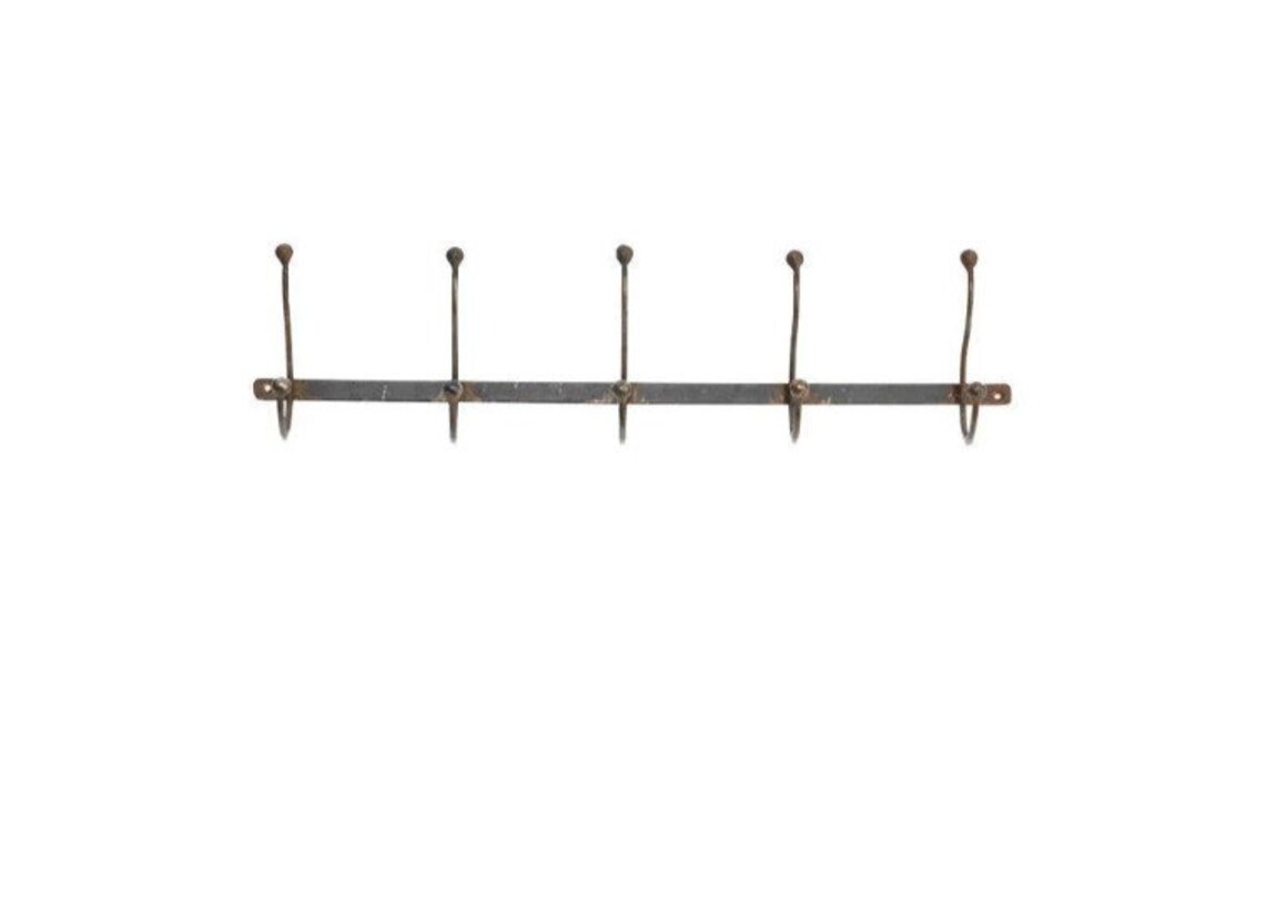 Vintage Hand Forged Wrought Iron Hook Rack Coat Hat Hooks - Etsy