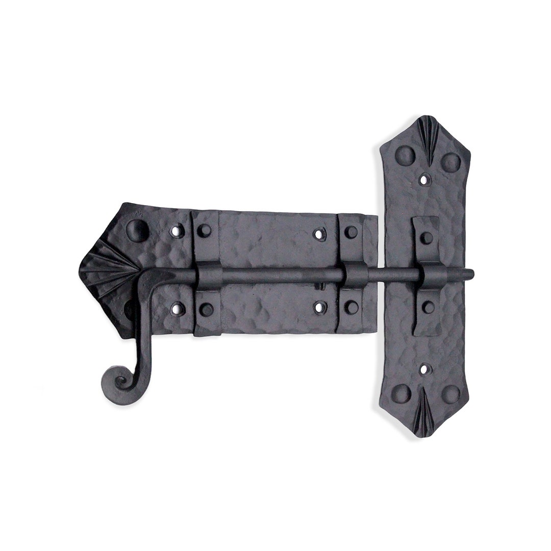 Black Finish Hand Forged Iron Slide Bolt Door Latch Cabinet Catch Barn ...