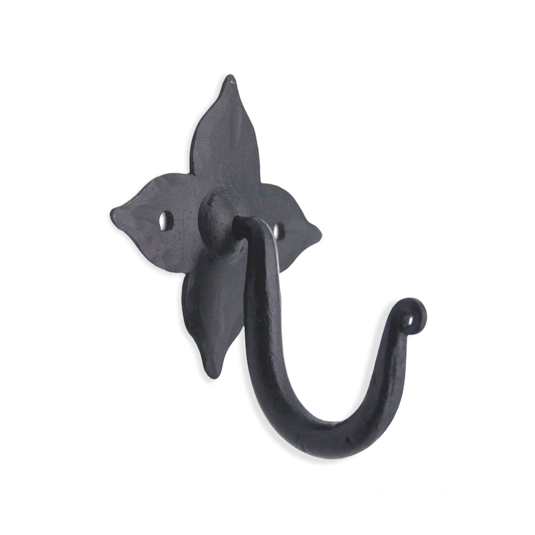 Hand Forged Iron Blacksmith Wall Mounted Coat Hooks / Hanger Black Star ...