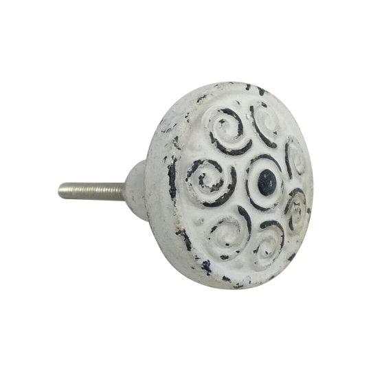 Vintage Cast Iron White Cupboard Knobs Chest Drawer Wardrobe - Etsy