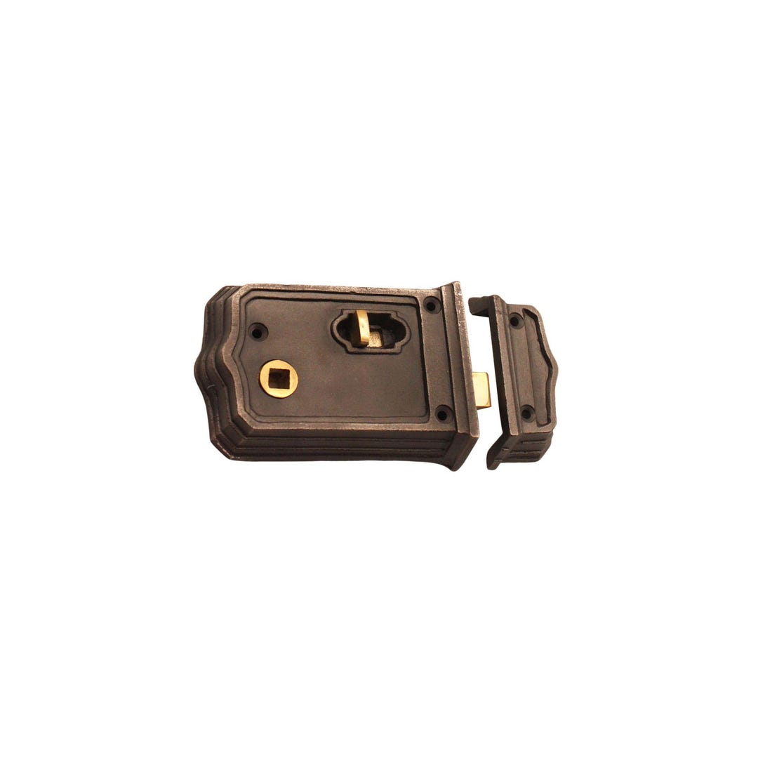 Vintage Style Heavy Duty Old English Iron Gothic Rim Latch Lock Snib ...