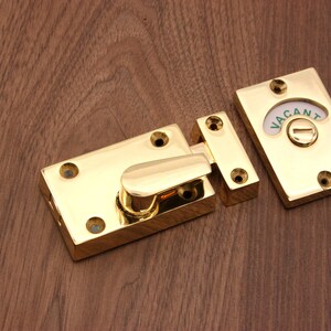 Polished Brass Bathroom Indicator Bolt Vacant Engaged Sign WC Toilet ...