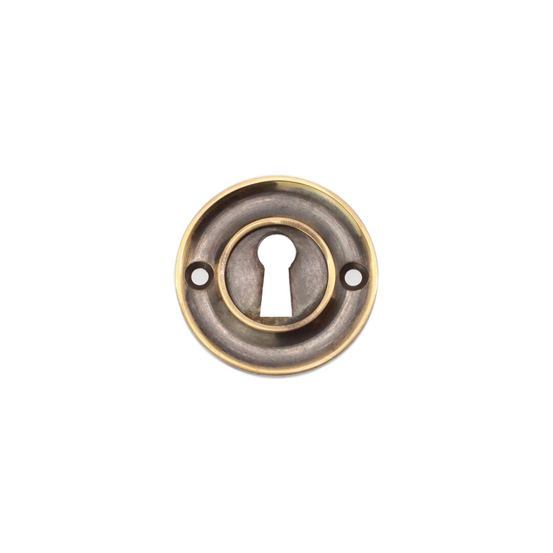 Aged Brass Slimline Standard Profile Keyhole Lock Cover Plate ...