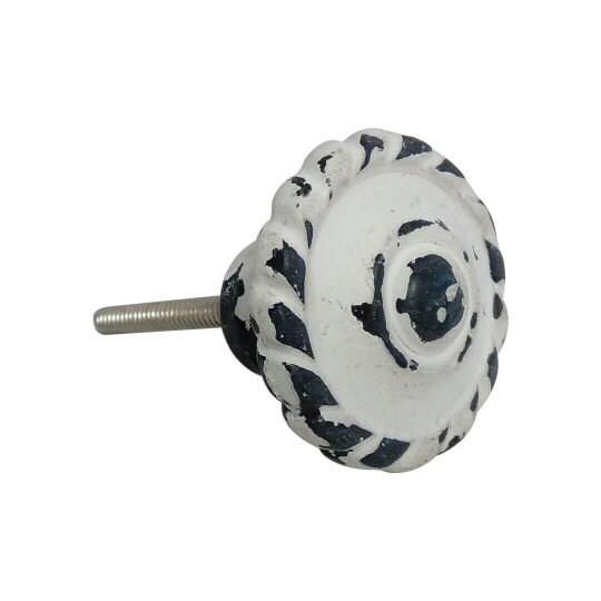 Vintage Cast Iron White Cupboard Knobs Chest Drawer Wardrobe - Etsy