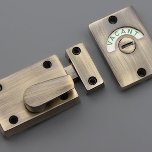 Antique Bathroom Indicator Bolt Vacant Engaged Sign WC Toilet Door ...