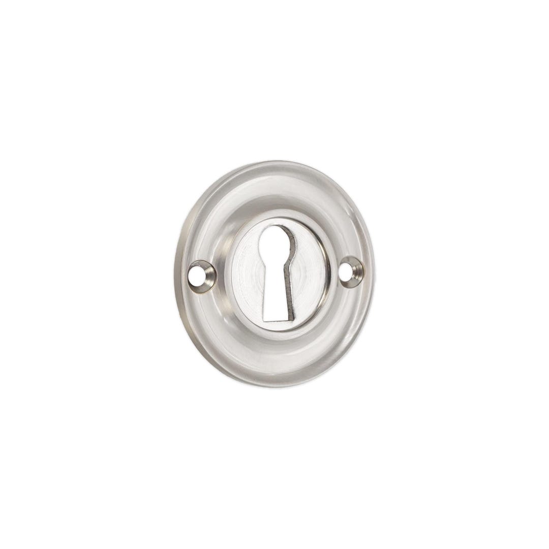 Satin Nickel Slimline Standard Profile Keyhole Lock Cover Plate ...