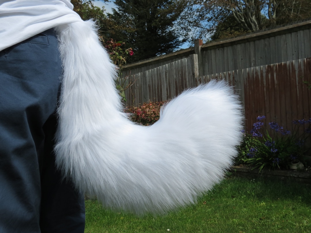 White / Black Medium Sized Furry Fursuit Tail for Partials/ Cosplays - Etsy