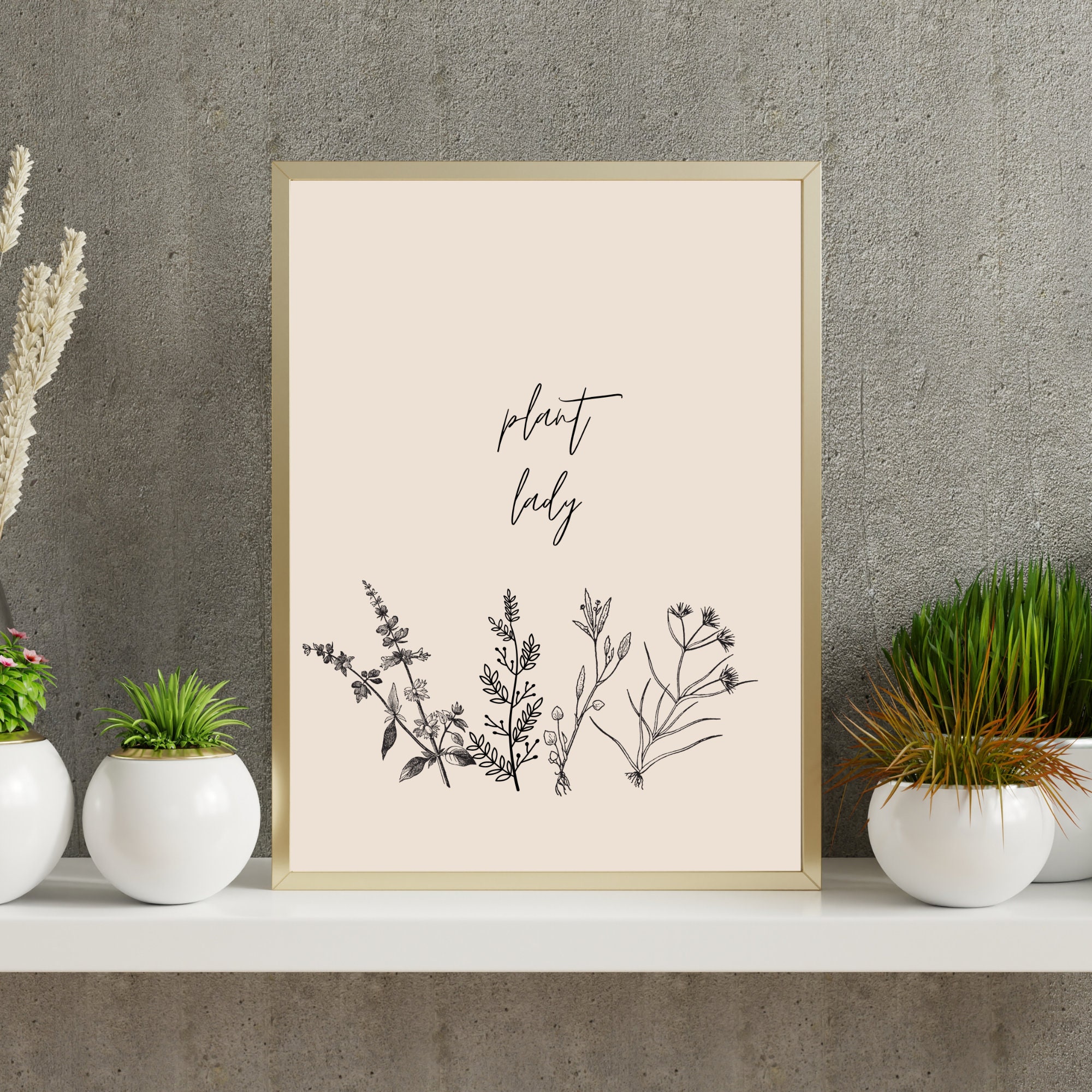 Plant Lady Printable | Minimalist Art Digital Download | Plant Lady ...