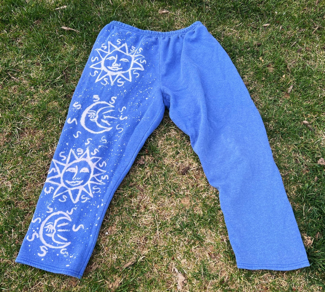 Bleached Sun and Moon Pants - Etsy