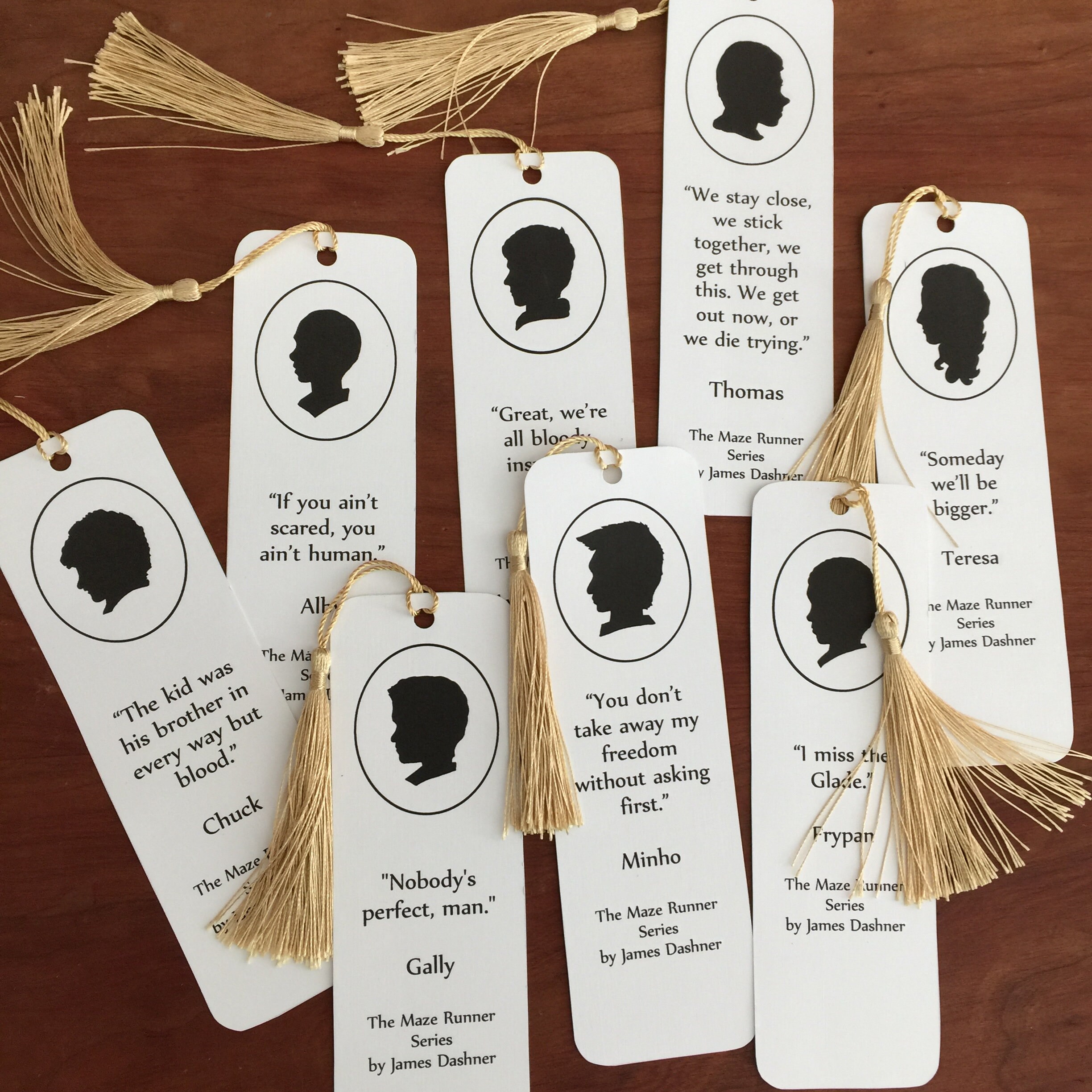 PRINTABLE Maze Runner Inspired Bookmarks - Etsy Norway