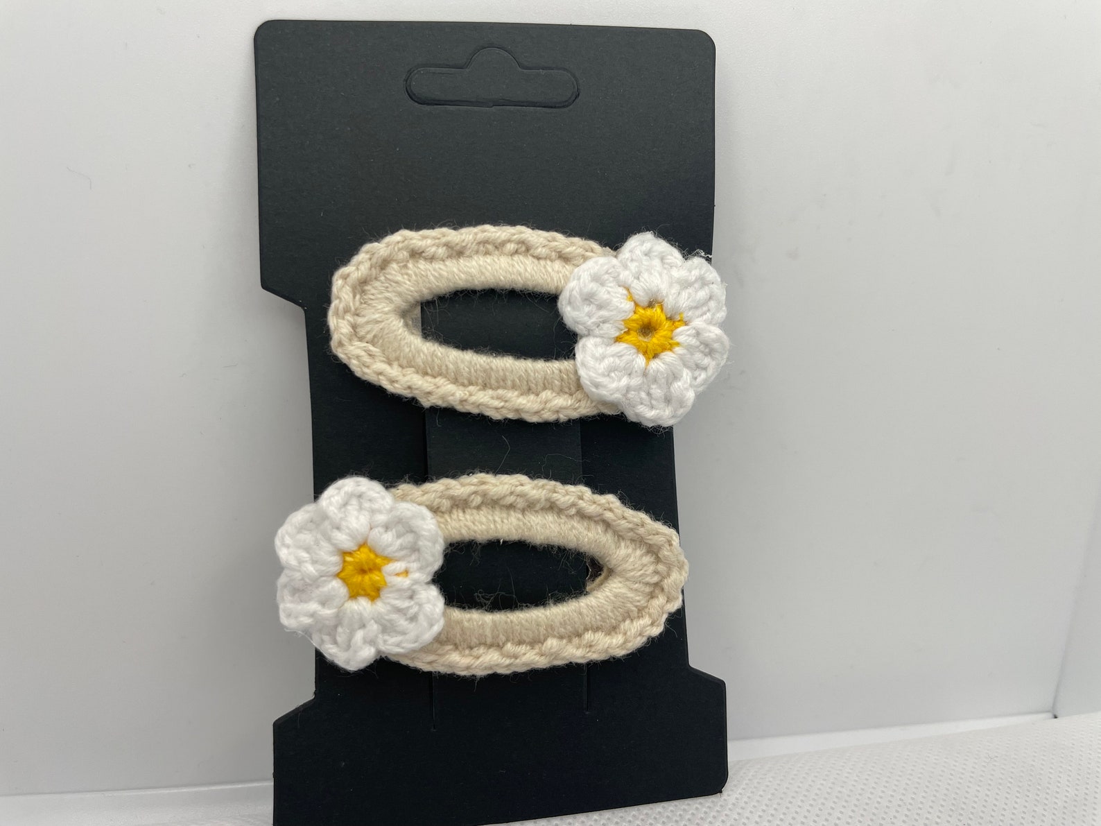 Handmade Crochet Daisy Snap Hair Clips | Pair of 2 | Hair Accessories ...