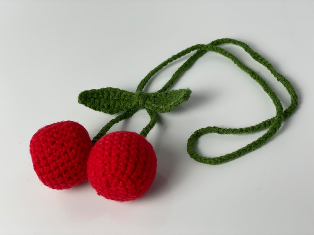 Crochet Red Cherry Car Accessory Handmade Car Accessory Interior Car ...