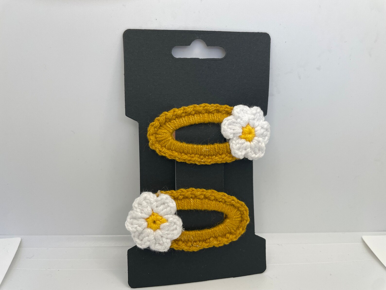 Handmade Crochet Daisy Snap on Hair Clips Pair of Two Hair - Etsy