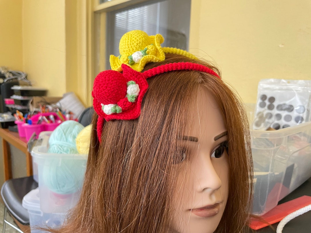 Crochet Red Hat Crown Handmade Crown for Kids, Daughters,babies Made ...