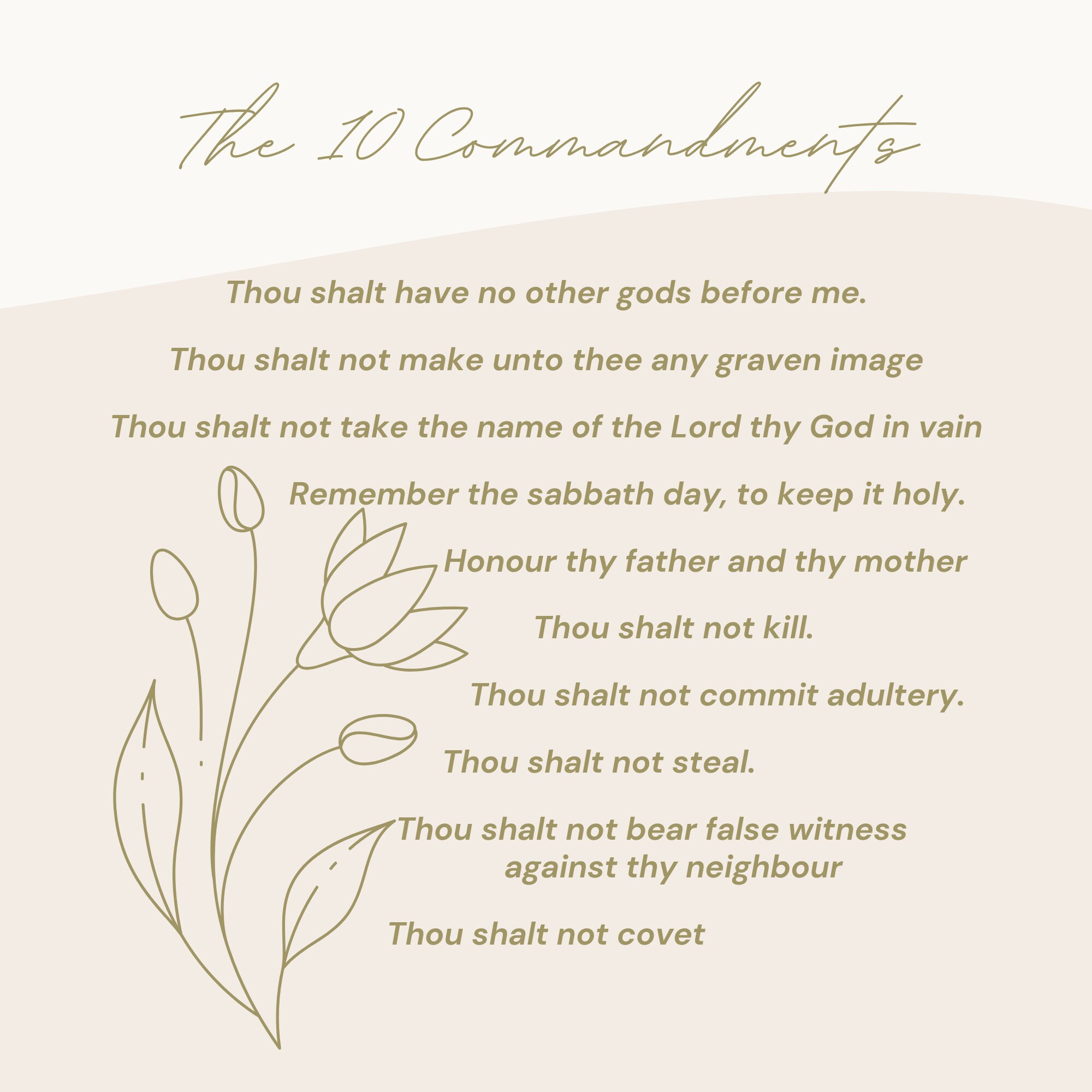 Los 10 Mandamientos Bíblicos Cristianos Digital Wall Art Arte de pared ...