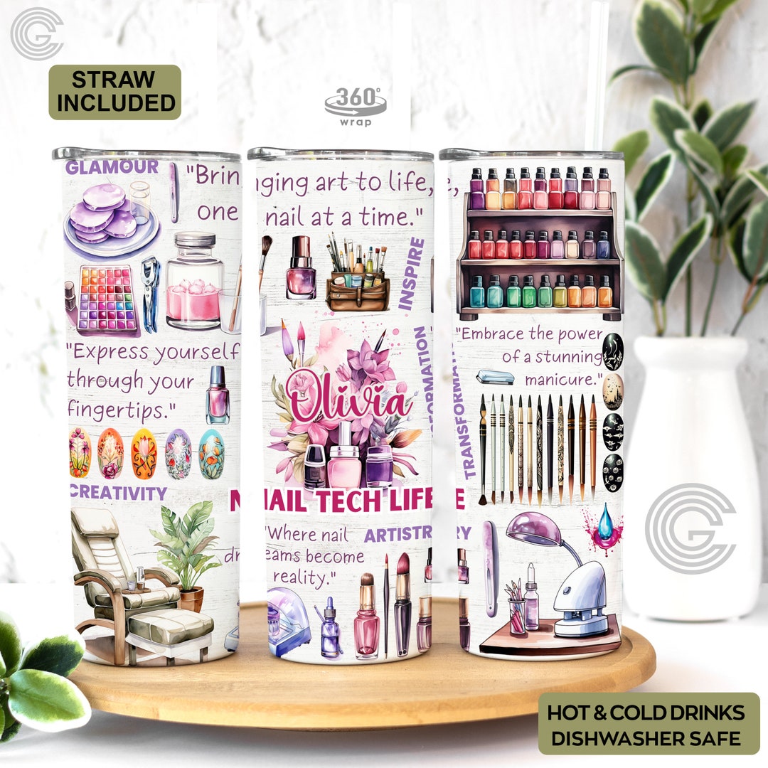 Nail Tech Life Gifts, Personalized Nail Salon Tumbler, Custom Nail Tech ...