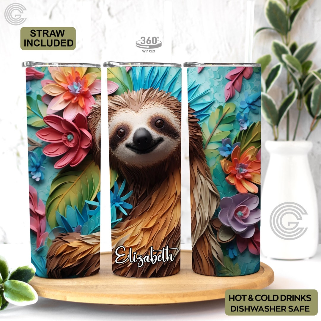 Sloth Tumbler Personalized, Sloth Gifts, Sloth Cup, Sloth Gifts for ...