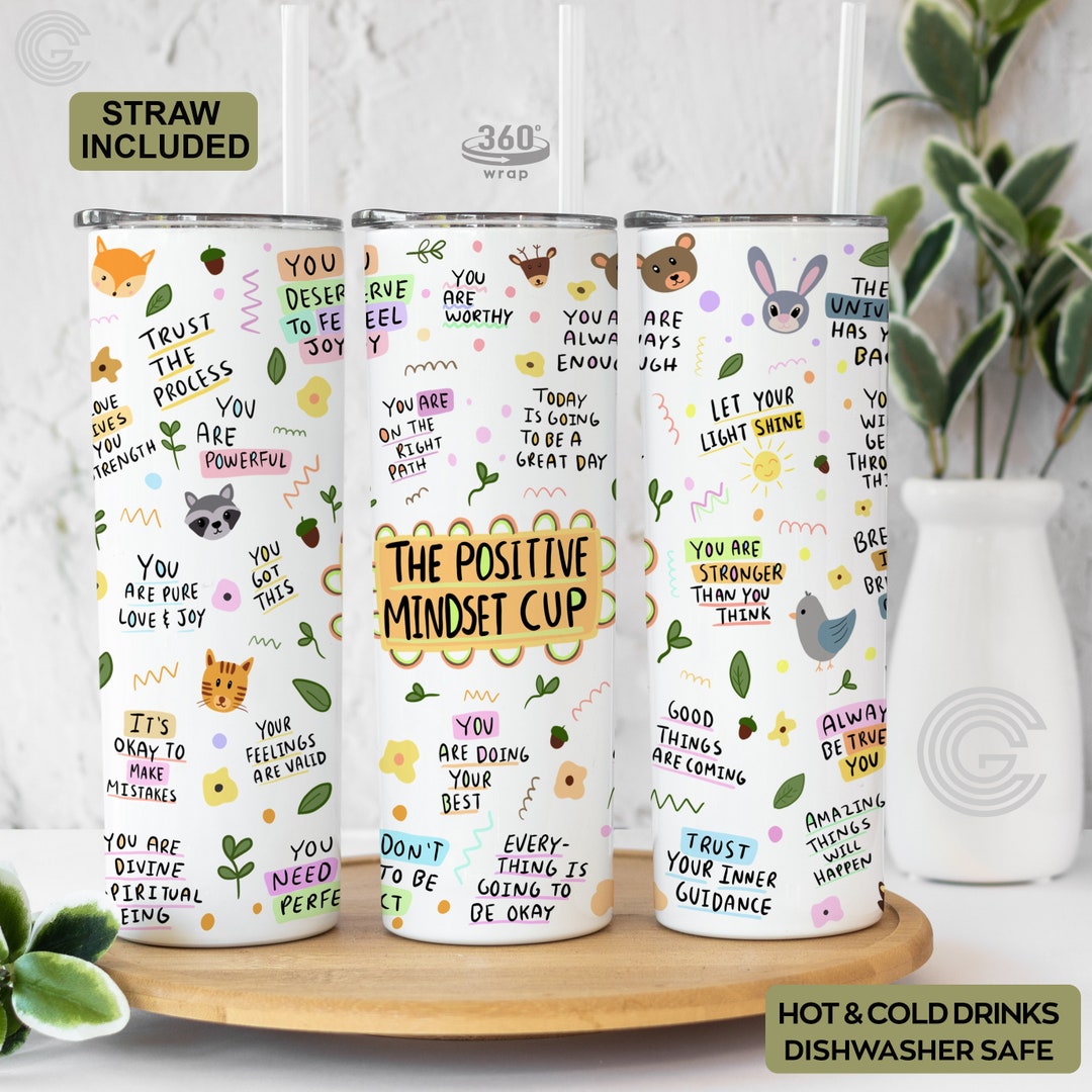 Positive Mindset Tumbler Mental Health Awareness Tumbler Cup Daily ...
