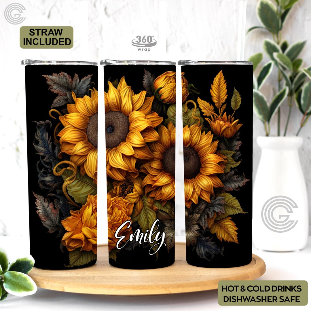 Personalized Sunflower Tumbler Custom Sunflower Cup Birthday Gift for ...