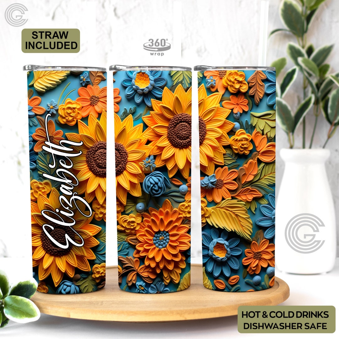 Personalized Sunflower Tumbler Custom Sunflower Cup Birthday Gift for ...