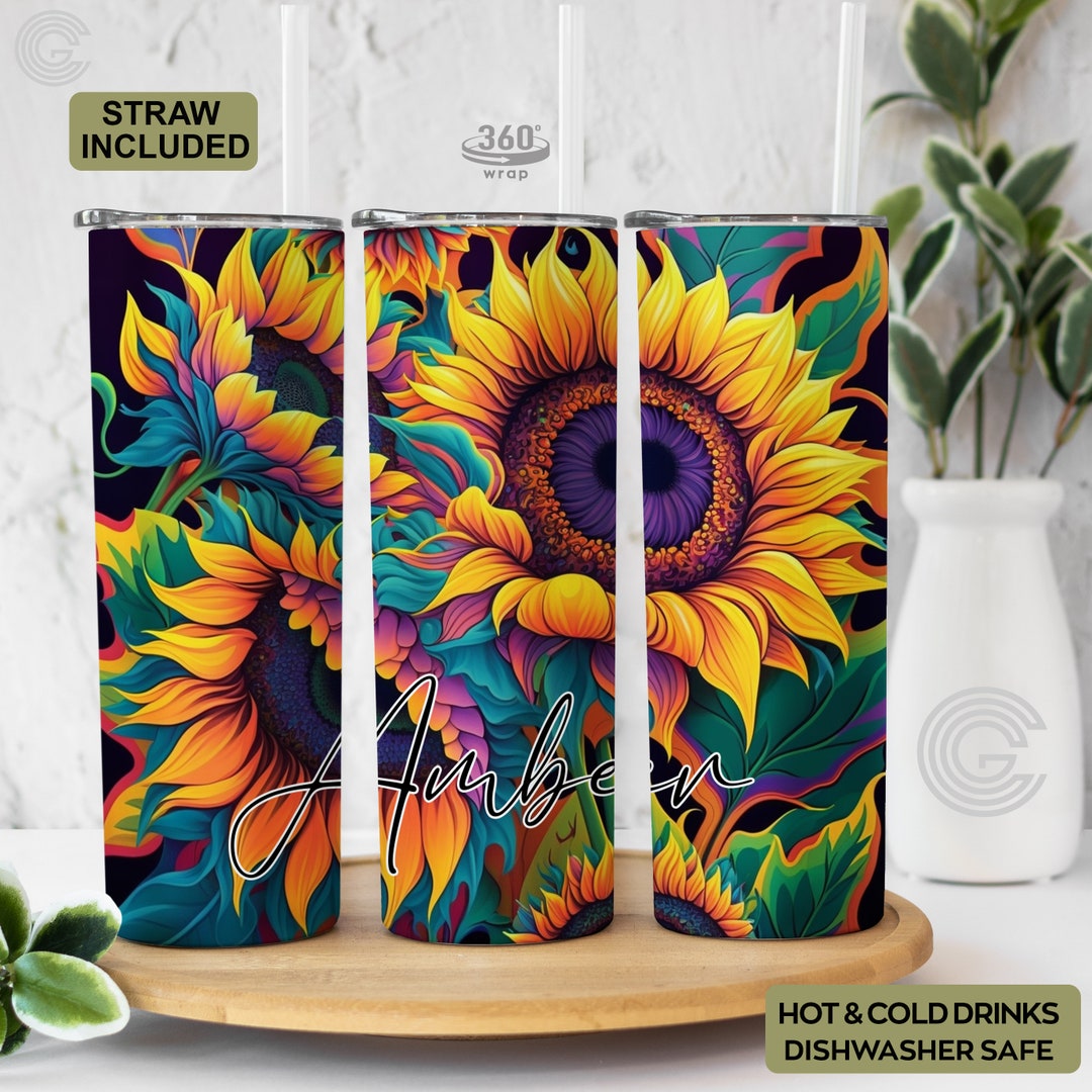 Personalized Sunflower Tumbler Custom Sunflower Cup Birthday Gift for ...