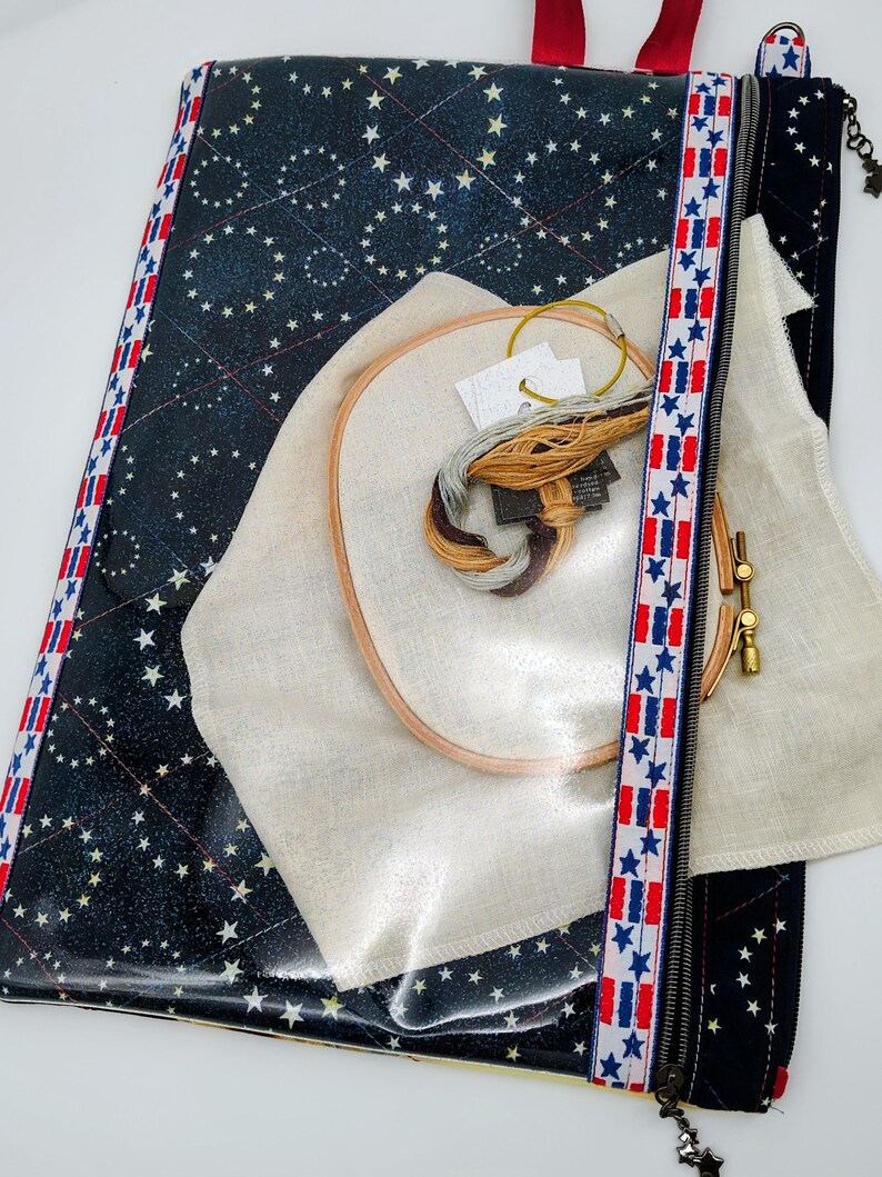 Project Bag for Cross Stitch, Embroidery, Quilting – Patriotic Stars ...