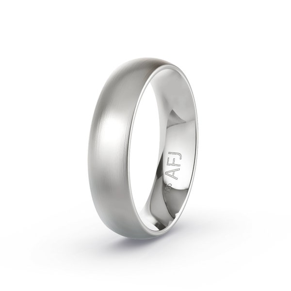 White Gold Simple Ring - Etsy