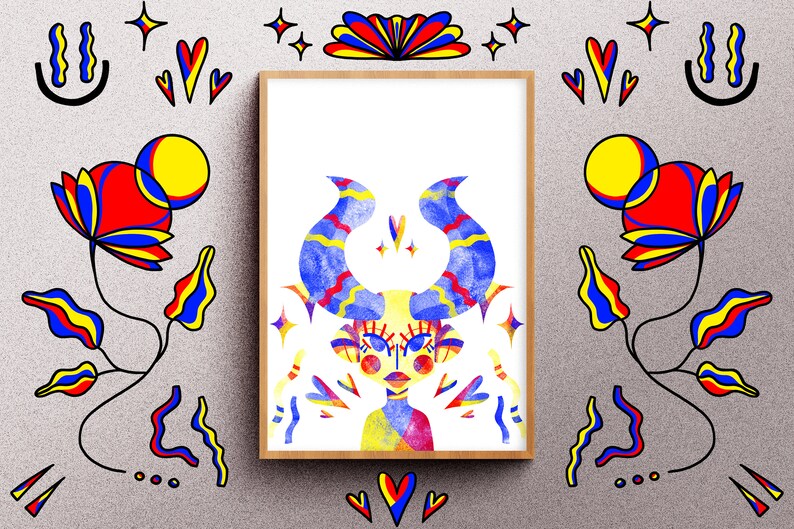 ILLUSTRATION POSTER Demon Devil Succubus Colors Several - Etsy