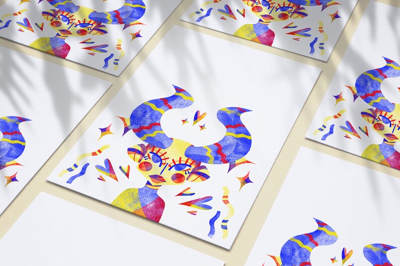 ILLUSTRATION POSTER Demon Devil Succubus Colors Several - Etsy