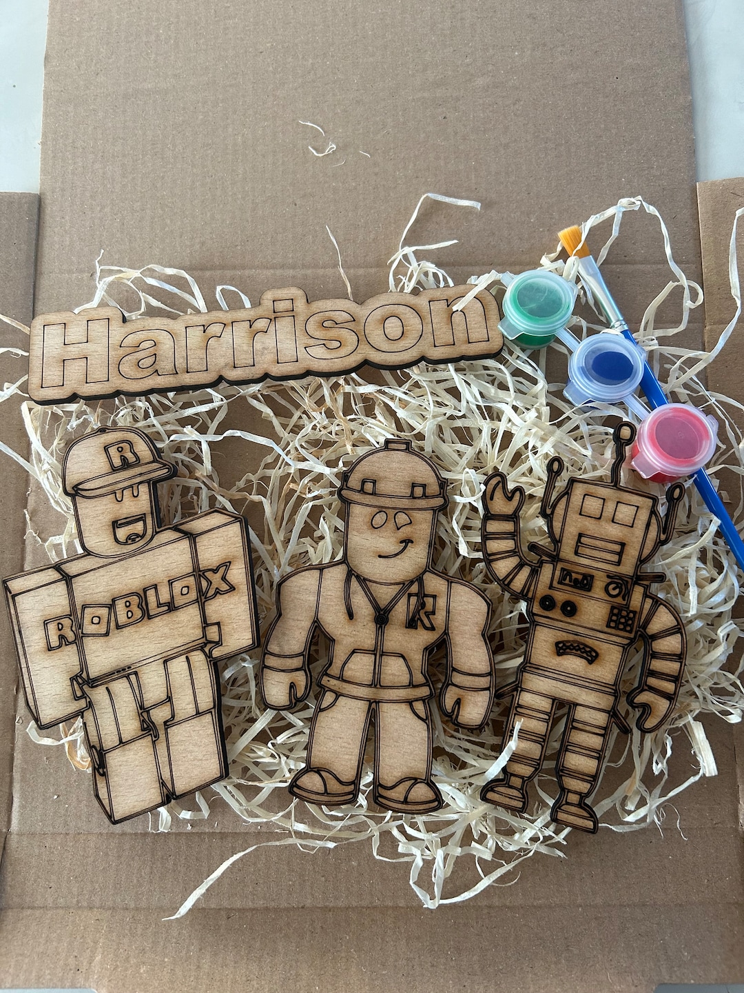 Paint Your Own Roblox, Personalised Gift Box, Roblox Gift, Kids Craft ...