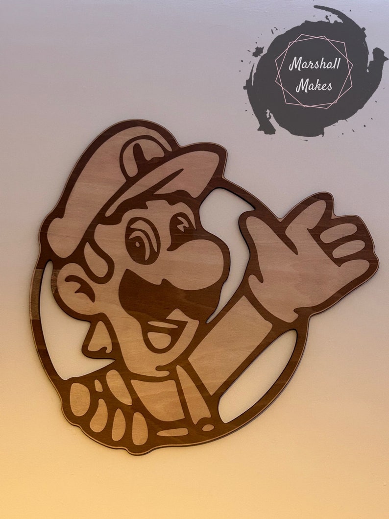 Wooden Super Mario Head, Mario, Luigi, Toad, Yoshi, Gaming Bedroom ...