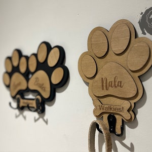 Personalised Dog Lead Hanger/ Hook | Custom Dog Lead Holder | Paw Print ...