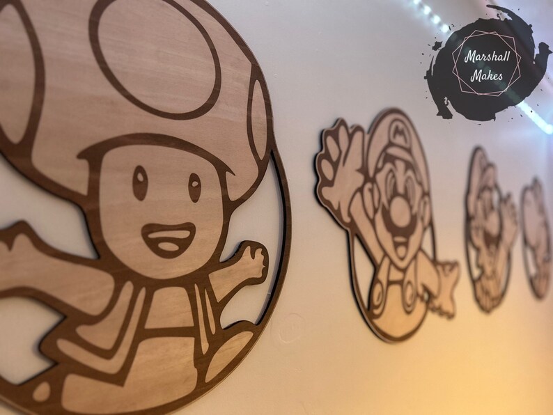 Wooden Super Mario Head, Mario, Luigi, Toad, Yoshi, Gaming Bedroom ...