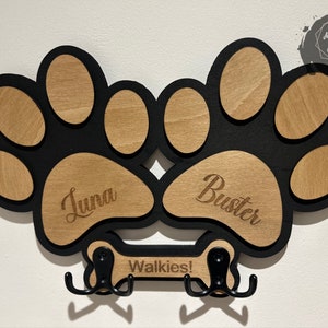 Personalised Dog Lead Hanger/ Hook | Custom Dog Lead Holder | Paw Print ...
