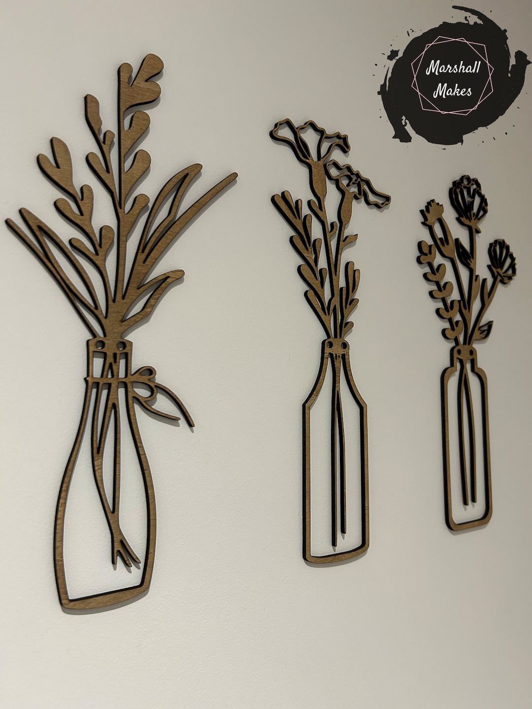 Wooden Spring Flower Wall Decor Set, Kitchen Wall Art, Boho Wall Decor ...