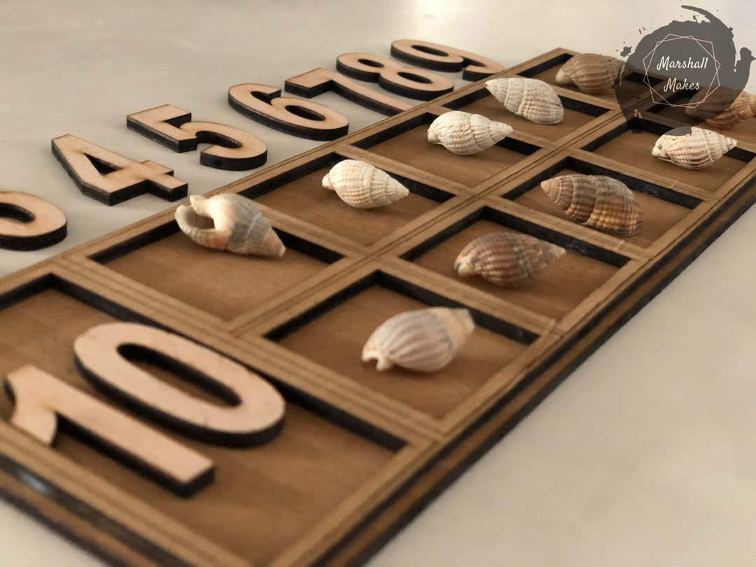 Ten Frame, Montessori Counting Board, 1-10 Maths Number Wooden Tray ...