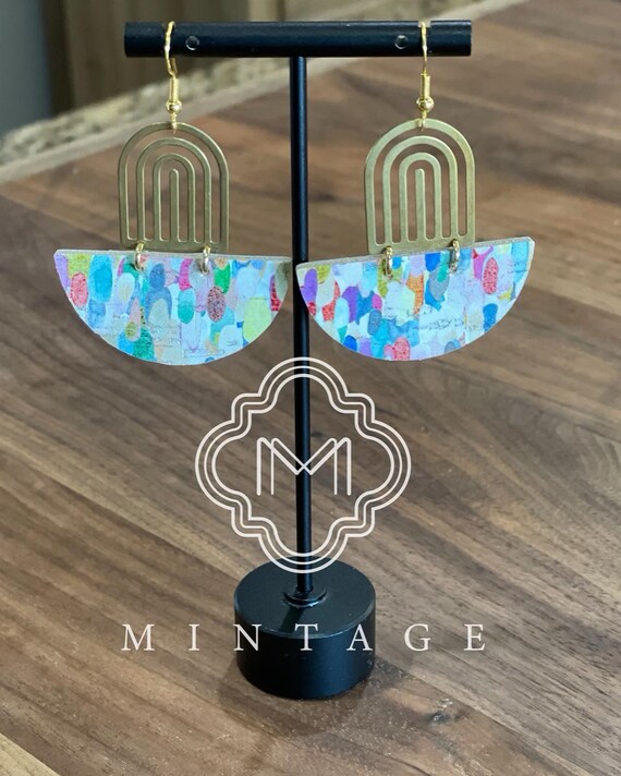 The Cheyenne Collection the Candi Leather & Brass Dangles | Etsy