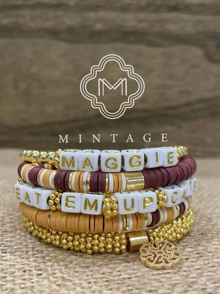 Spirit Game Day Bracelet Stack of 5 With Premium Quality Gold - Etsy